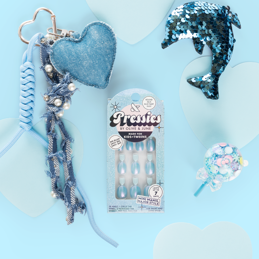Blue Fairy Dust - Pressies | Extra Short Short | Round – Olive and June