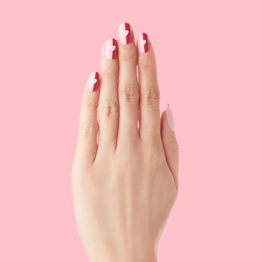 Colorblock Heart - Press-On | Short | Round – Olive and June